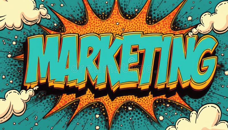 Dynamic Comic-style Marketing Explosion Stock Photo - Image of advertising, visual: 356933478