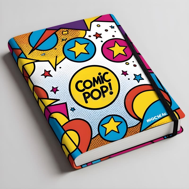 Dynamic Comic-Style Notebook Mockup Stock Illustration - Illustration ...