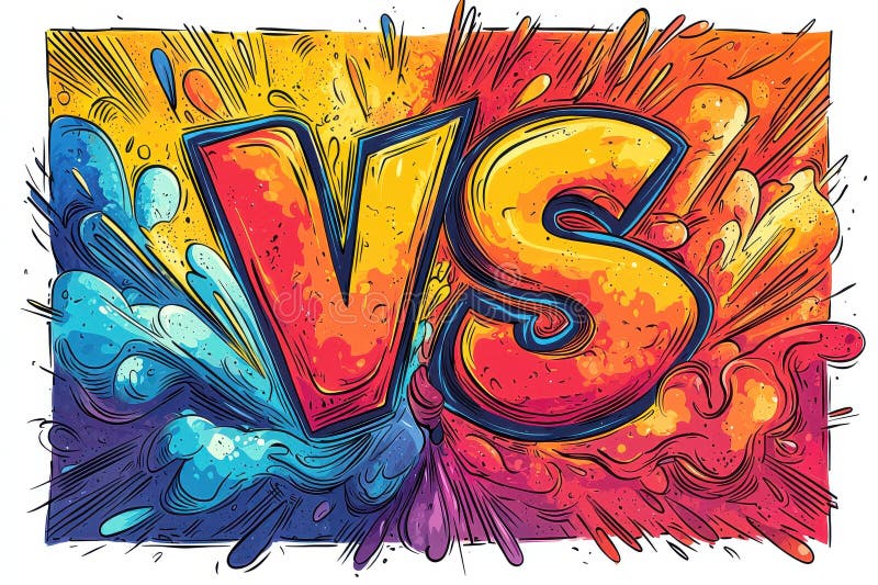 Dynamic Comic Style Vs Logo with Explosive Background Design Stock ...