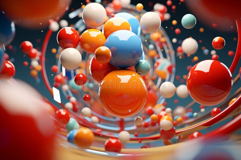 Dynamic Composition of Bouncing Balls and Active. Generative Ai Stock ...