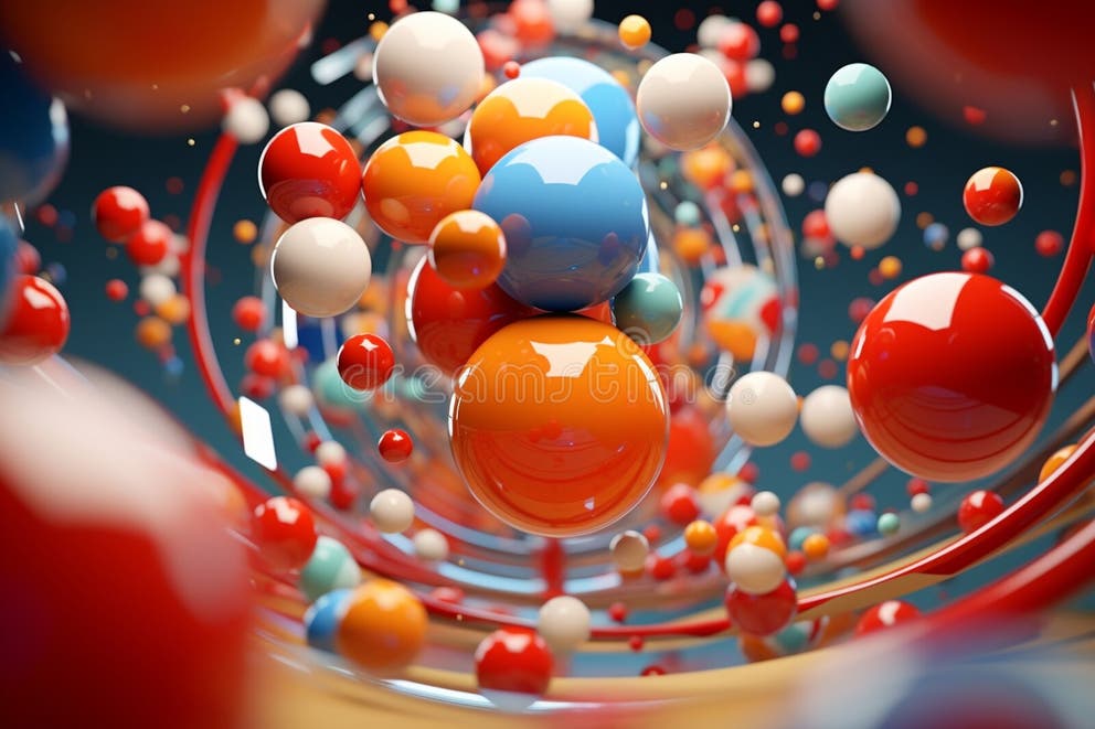 Dynamic Composition of Bouncing Balls and Active. Generative Ai Stock ...