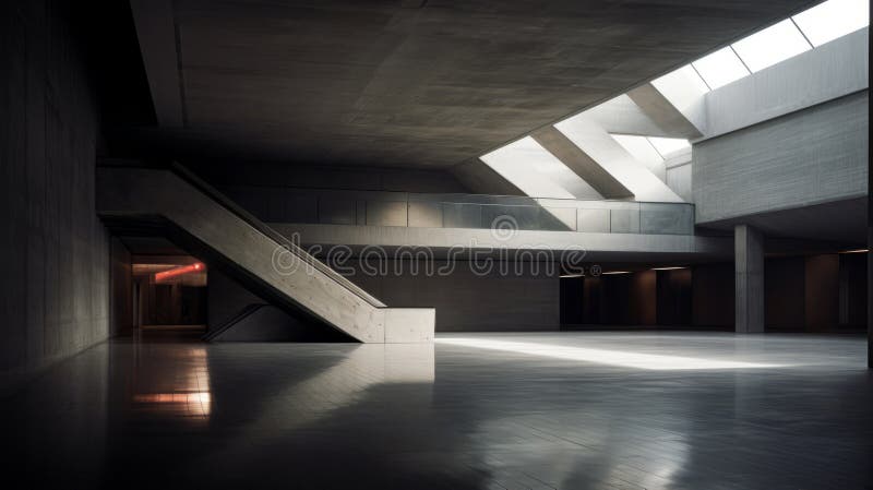 A Dynamic Composition of Brutalist Architecture and Light Stock ...
