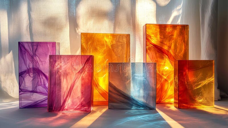 Dynamic Composition of Colorful Blocks and Glass Panels Creates ...
