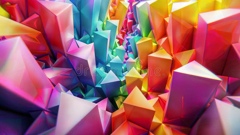 Dynamic Composition of Colorful 3D Geometric Shapes in Motion ...