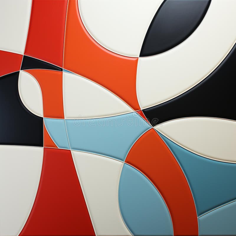 A Dynamic Composition of Contrasting Colors and Shapes, with a Sense of ...