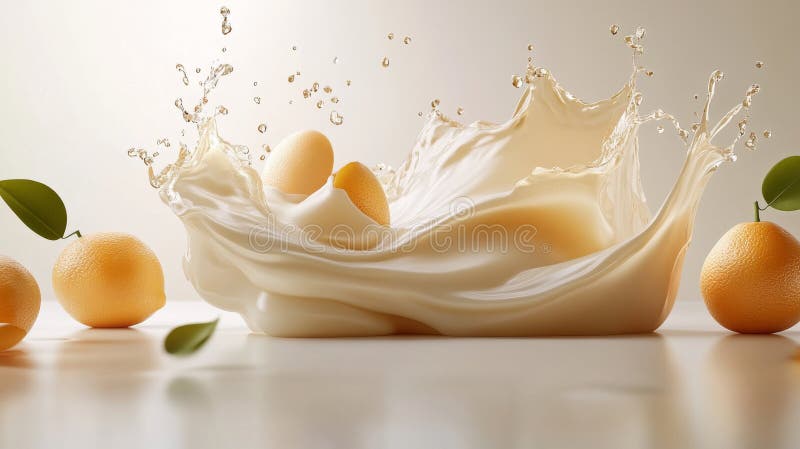 The Dynamic Composition Features a Vibrant Orange Juice Splash ...