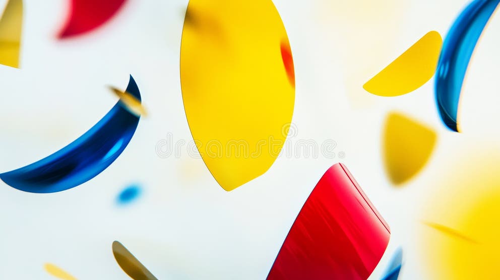 Dynamic Composition Featuring Colorful Abstract Shapes Falling Against ...