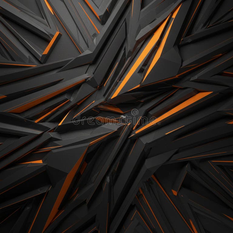 Dynamic Composition Featuring Interlocking Black Geometric Spikes with ...