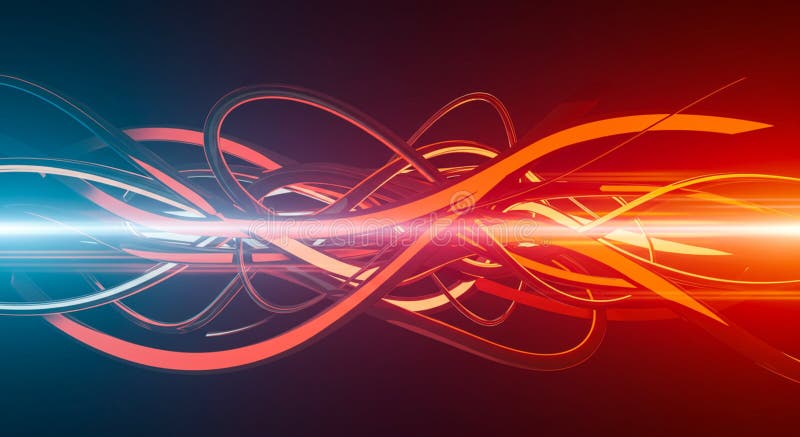 Dynamic Composition Featuring Intertwined, Flowing Ribbons with a ...