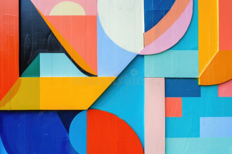 A Dynamic Composition Featuring a Variety of Geometric Shapes in Bold ...