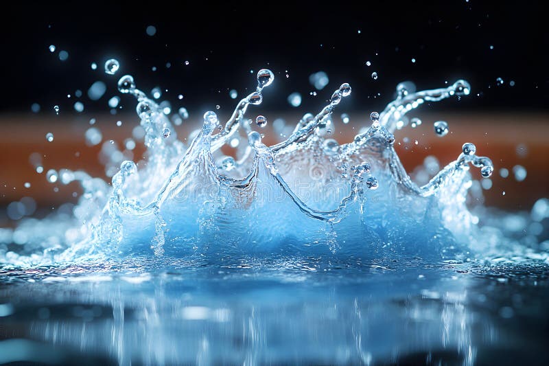 A Dynamic Composition of Fine Water Droplets Captured Mid-air Against ...