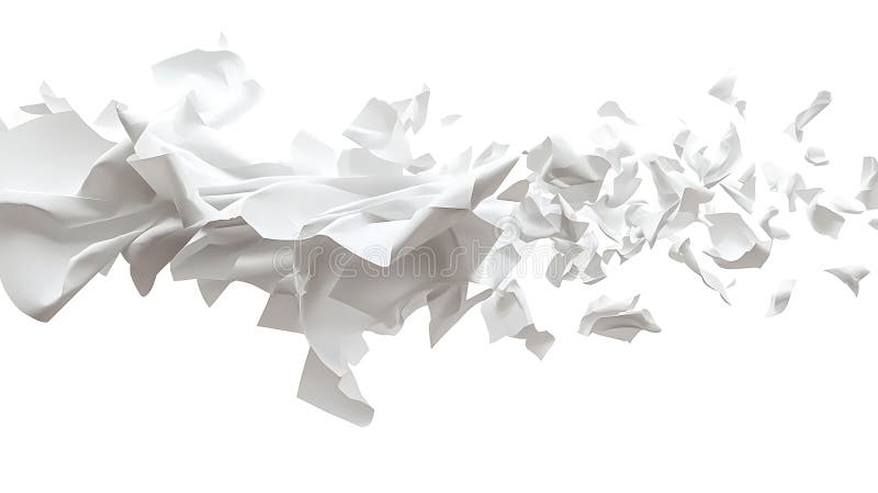 Dynamic Composition of Floating White Paper Sheets in Abstract ...