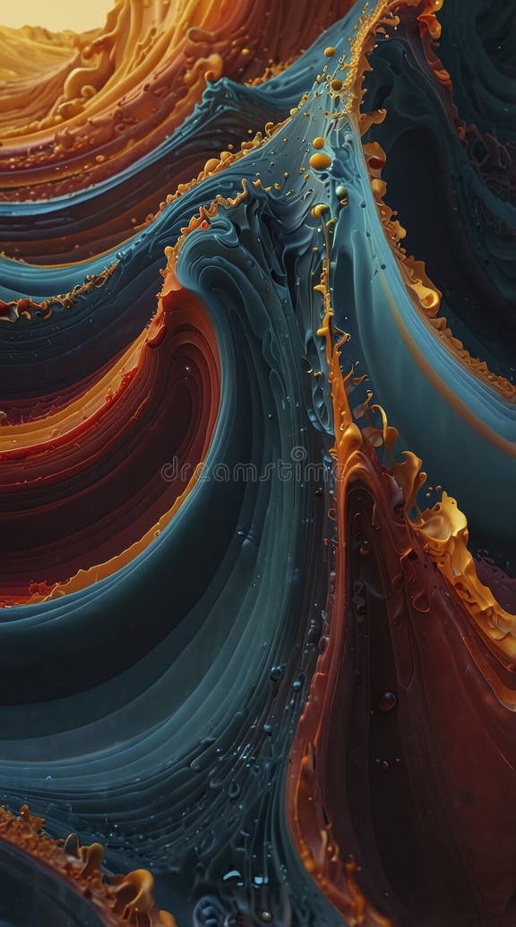 Surreal Flowing Abstract Waves in Vibrant Colors Stock Illustration ...