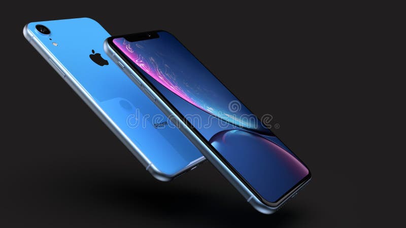 Dynamic Composition of IPhone XR Blue Front Editorial Photo - Image of ...