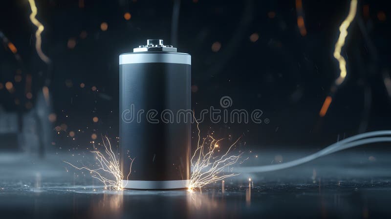 Dynamic Composition of Lithium Battery Emitting Sparks in a Dark ...