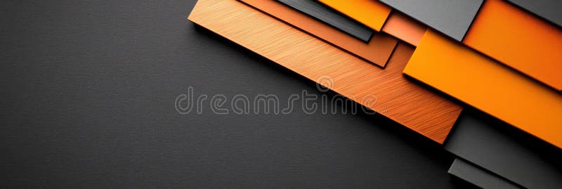 Dynamic Composition Metallic Geometric Forms Matte Black Surface Stock ...