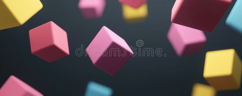 Vibrant Close-up of Floating Colorful Blocks Creating a Playful and ...
