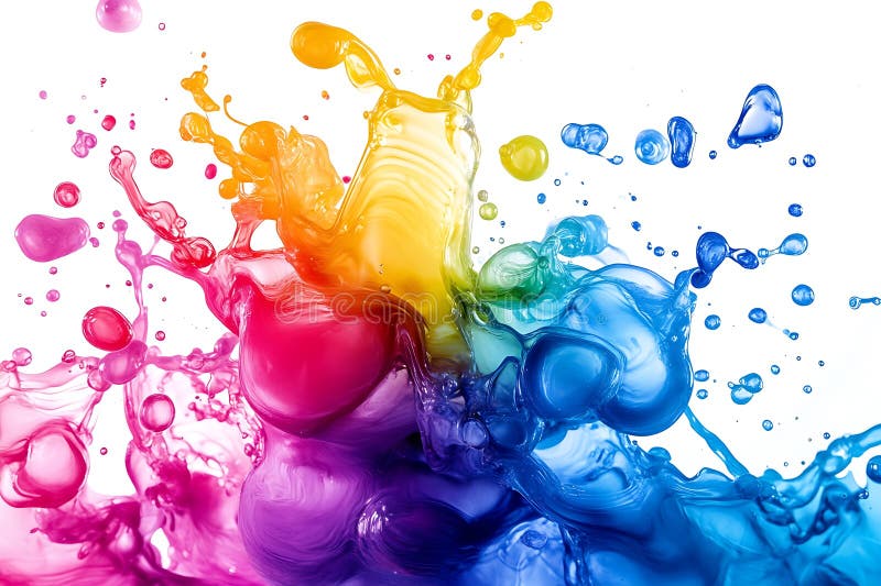 Vibrant Rainbow Liquid Splash Colorful Abstract Background Design Stock ...