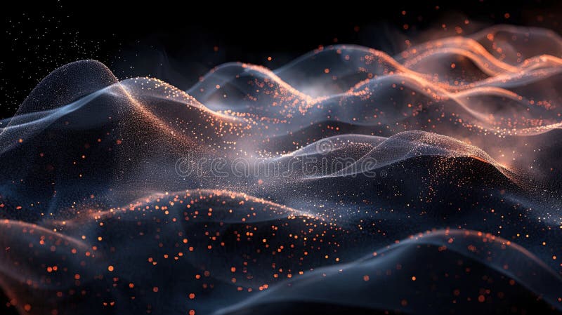 A Dynamic Composition of Sound Waves Visualized As Cascading Streams of ...