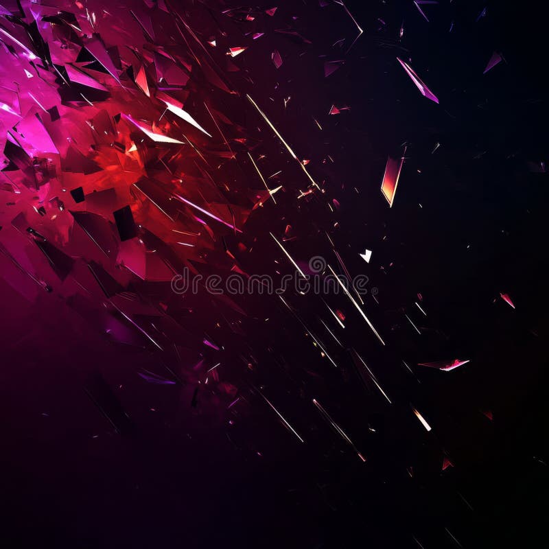 Vibrant Shattered Glass in Red and Purple Light Stock Photo - Image of ...