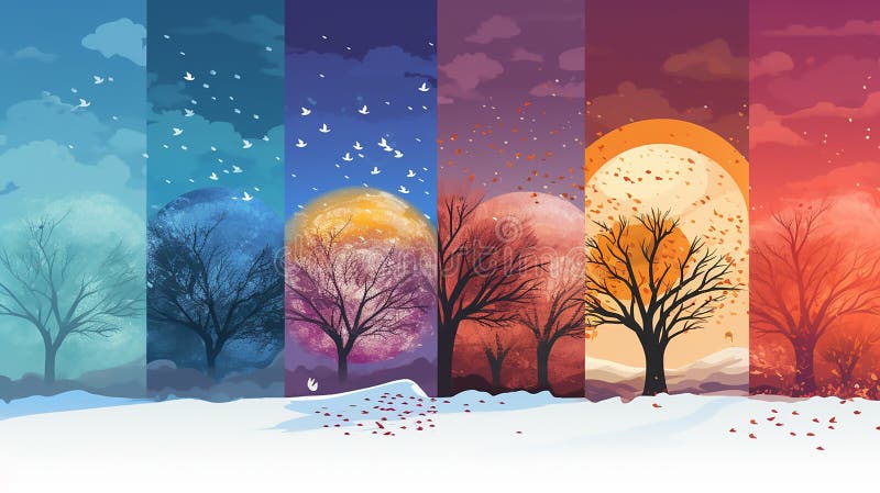 A Dynamic Composition that Visually Flows through the Four Seasons ...