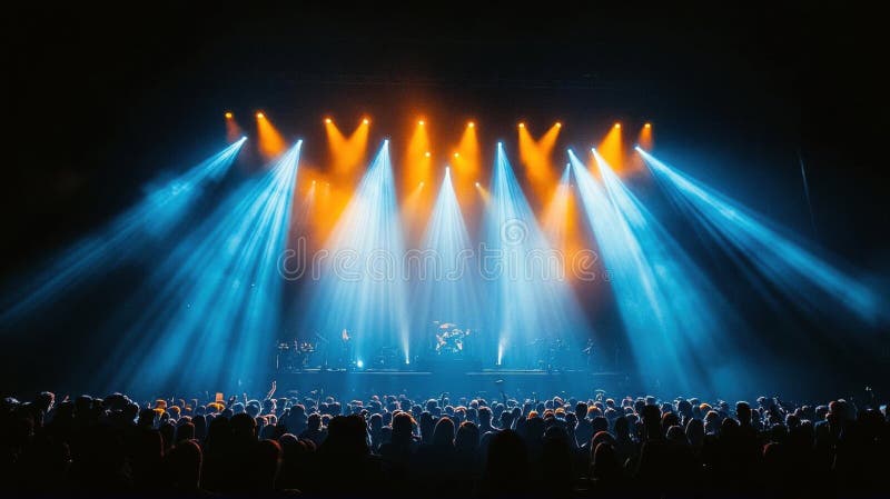 Dynamic Concert Stage Bright Blue Orange Lighting Stock Photos - Free ...