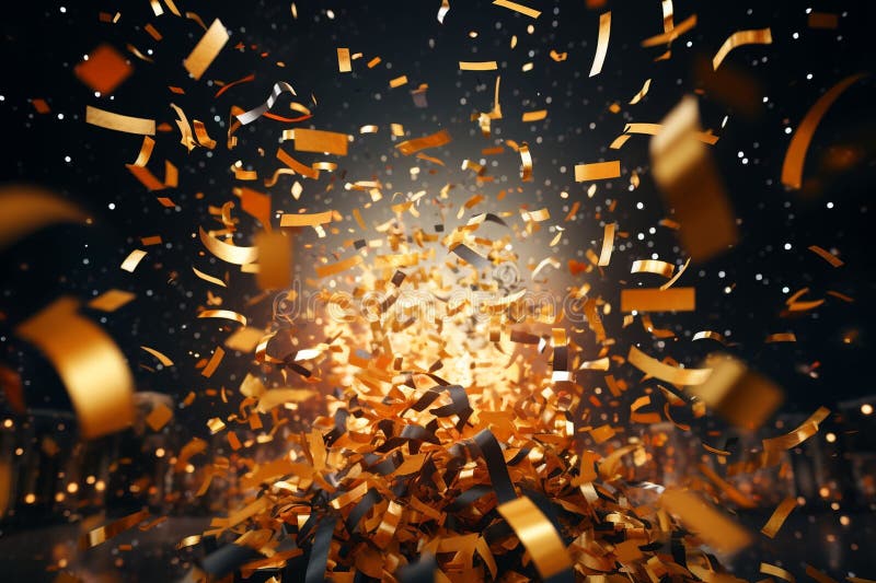 Dynamic Confetti Burst with Bold Typography Stock Illustration ...