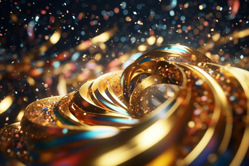 Dynamic Confetti Swirls Forming the Shape of Stock Illustration ...