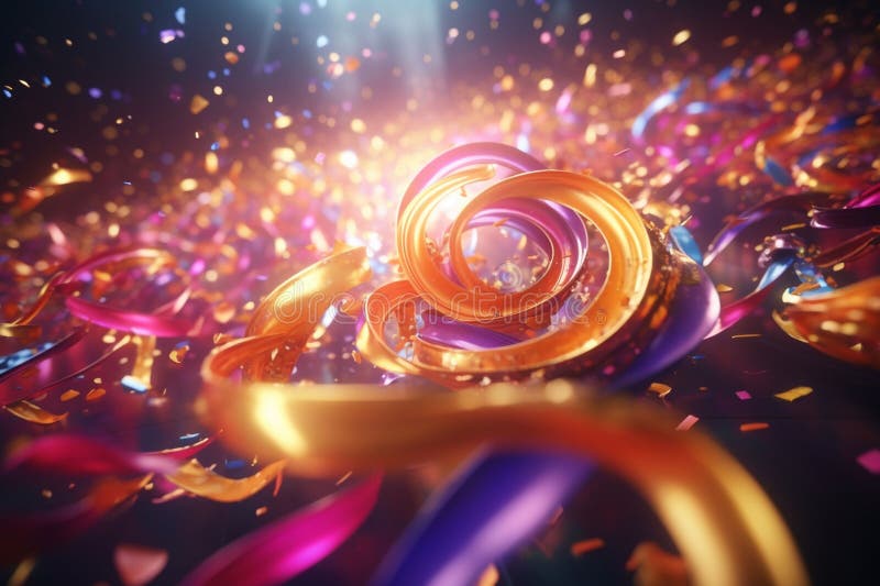 Dynamic Confetti Swirls Forming the Shape of Stock Photo - Image of ...