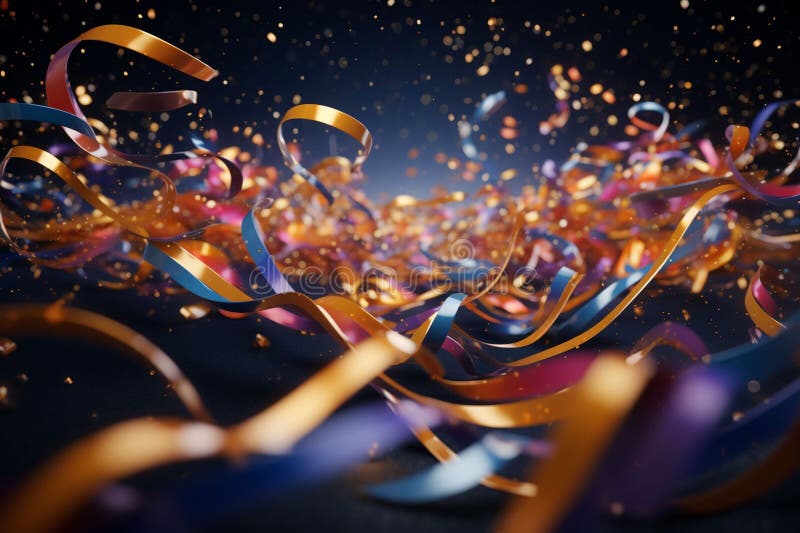 Dynamic Confetti Swirls Forming the Shape of Stock Illustration ...