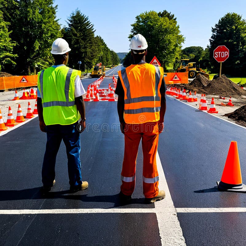 Building, Road and General Construction Works Stock Illustration ...