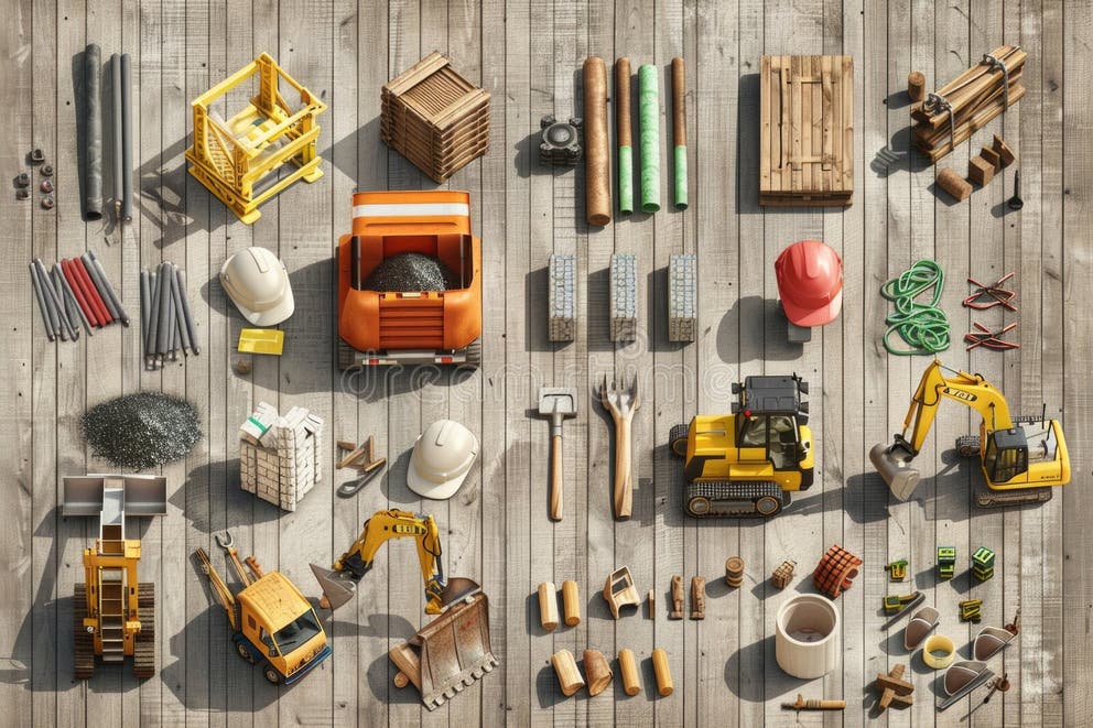 Dynamic Construction Site Display with Workers, Machinery, and Building ...