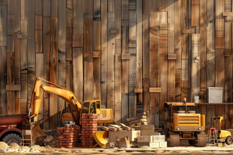 Dynamic Construction Site Display with Workers, Machinery, and Building ...