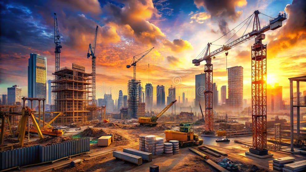 Dynamic Construction Site Heavy Machinery and Urban Development ...