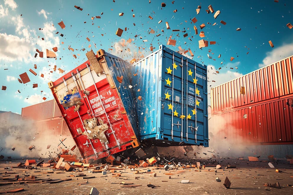 Dynamic Container Explosion Scene Stock Illustration - Illustration of ...