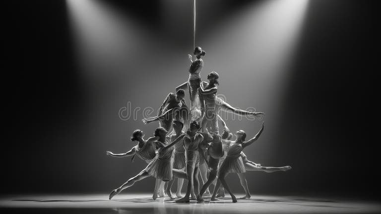 Dynamic Contemporary Dance Performance with Group Formations Stock ...