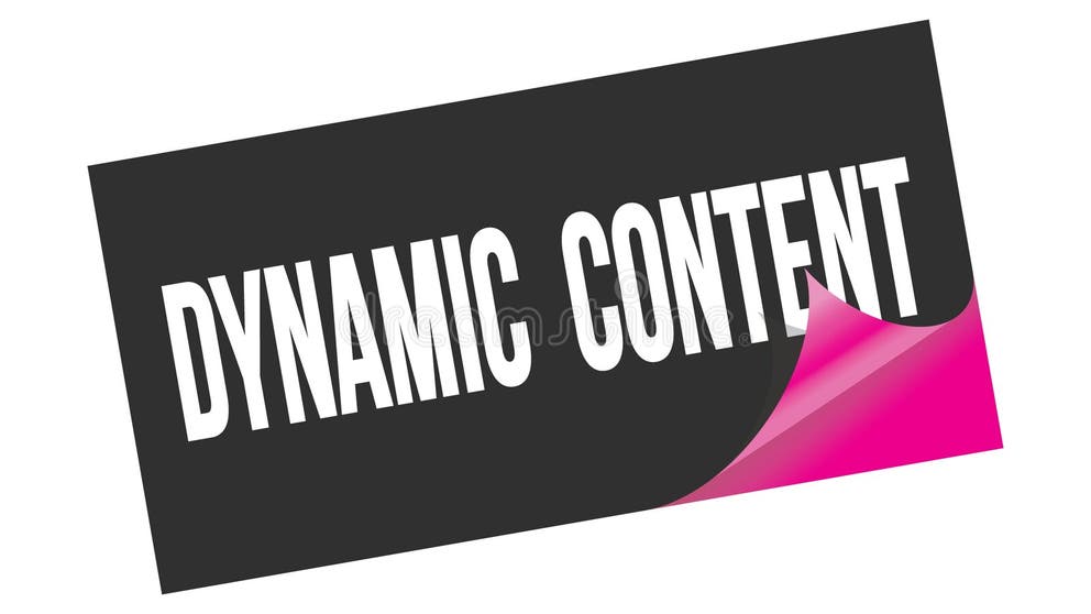 DYNAMIC CONTENT Text on Black Pink Sticker Stamp Stock Illustration ...