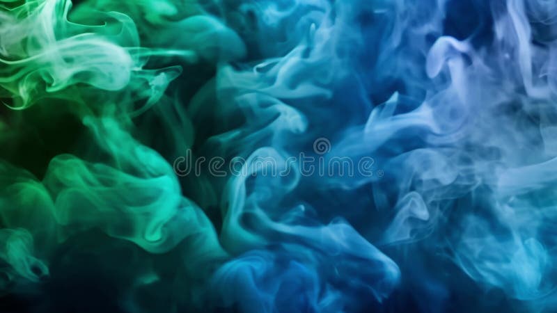 The Dynamic Contrast of Bold Green and Cool Blue Smokes Creates a Sense ...