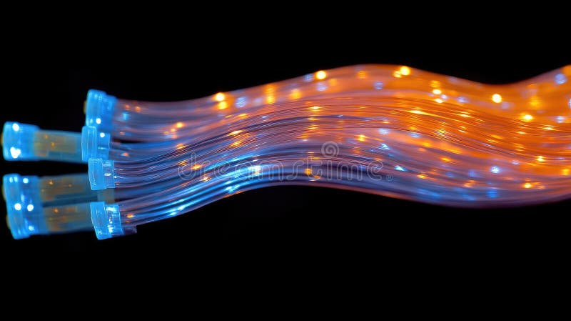 Dynamic Contrast of Colorful Orange and Blue Electrical Wires Connected ...