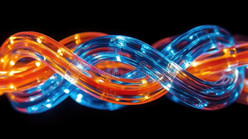 Dynamic Contrast of Colorful Orange and Blue Electrical Wires Connected ...