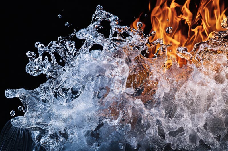 The Dynamic Contrast between Fire and Water Creates a Captivating ...