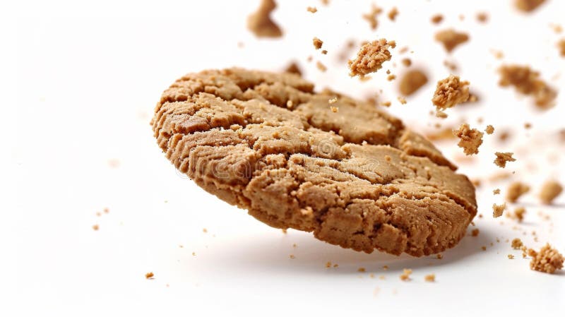 Dynamic Cookie Explosion with Crumbs in Mid-Air. Generative Ai Stock ...