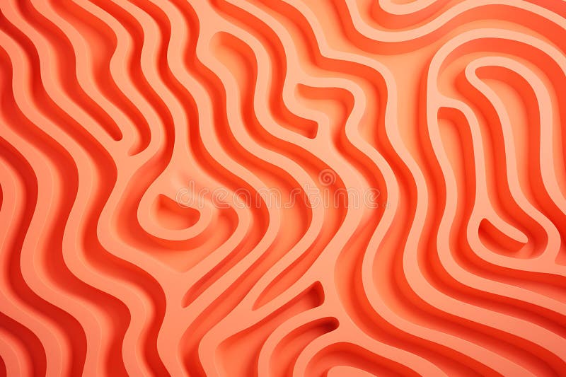 Dynamic Coral Flow: Abstract Wavy Rhythm. Horizontal Illustration Stock ...