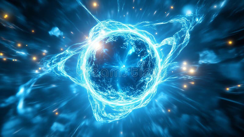 Dynamic Cosmic Energy Sphere with Radiant Light and Particles Stock ...