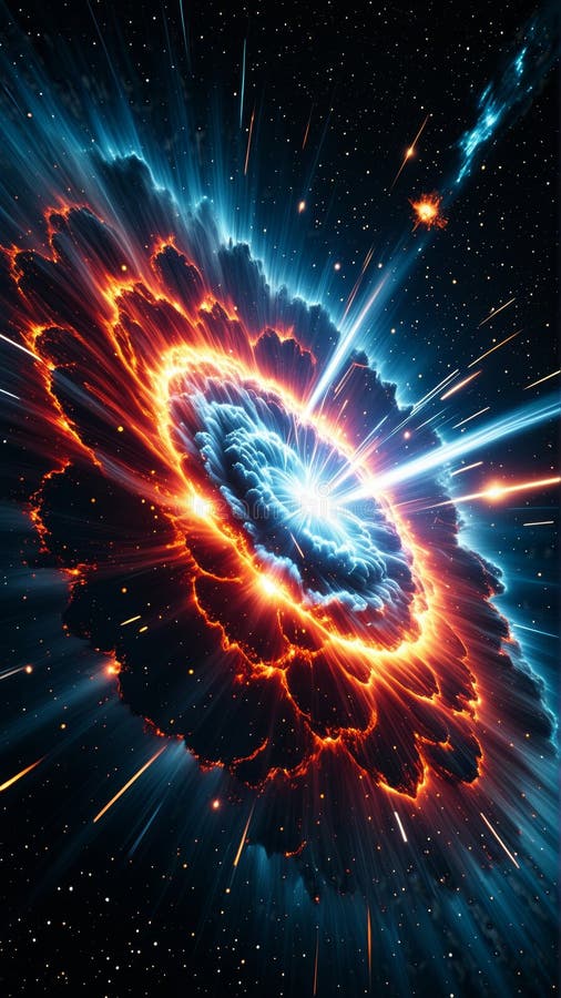Dynamic Cosmic Explosion Capturing Vibrant Interstellar Energy Stock ...