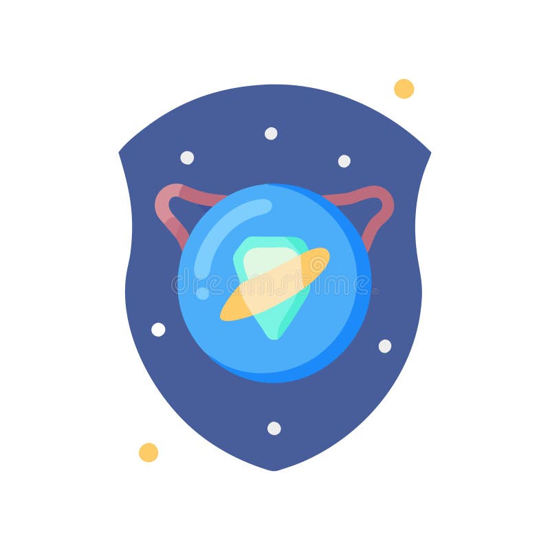 Dynamic Cosmic Shield Icon for Protection Stock Illustration ...