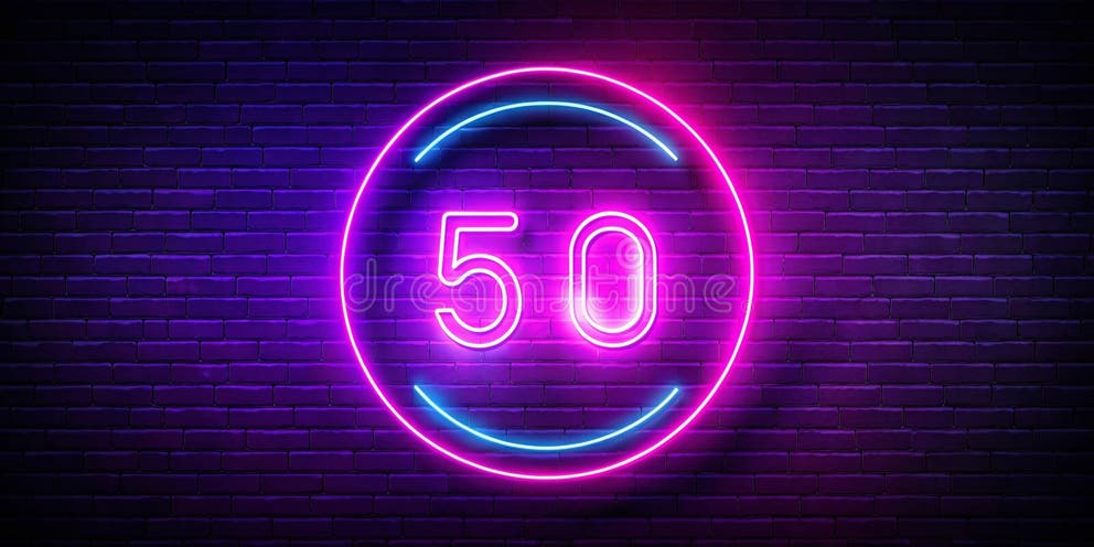 Dynamic Countdown Timer Vibrant Neon Light Signs Displaying a 5to0 ...