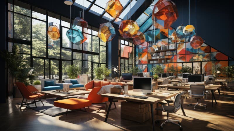 Dynamic Coworking Hub. Created with Generative AI Stock Illustration ...