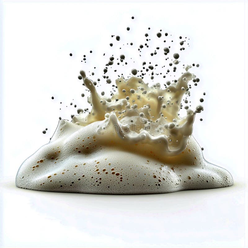 A Creamy Splash with Droplets Against a Plain Bright Studio Setting ...