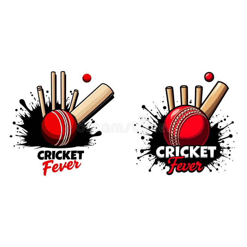 Dynamic Cricket Logo with "Cricket Fever" Text. Stock Illustration ...